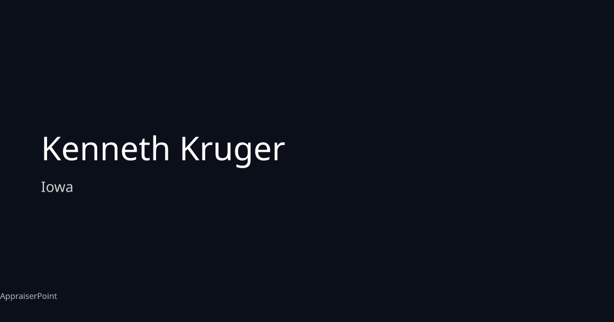 Kenneth Kruger, Certified General – Licensed Real Estate Appraiser in ...