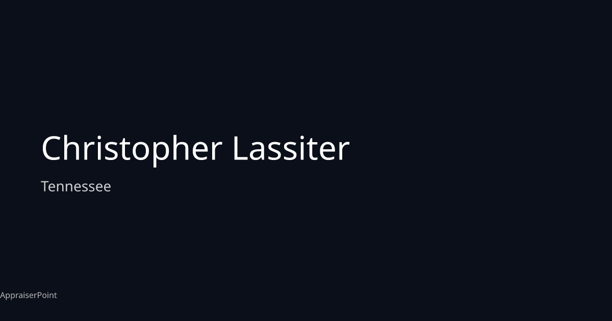 Christopher Lassiter, Certified General – Licensed Real Estate ...