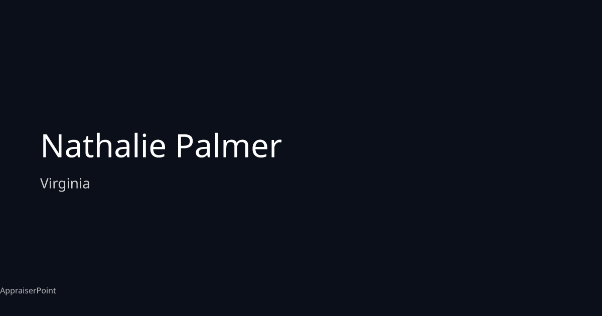 Nathalie Palmer, Certified Residential – Licensed Real Estate Appraiser ...